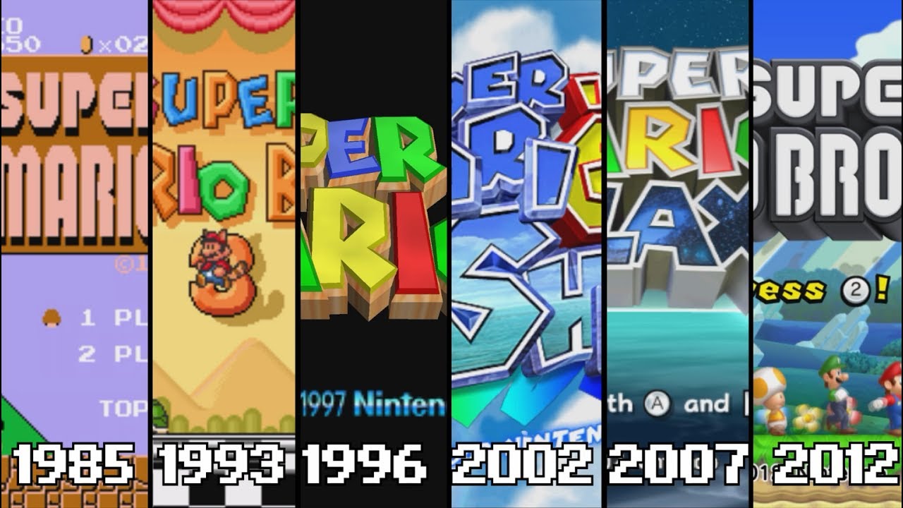 MARIO HISTORY EVOLUTION TIMELINE ALL IN 1 GAMES NES, SNES, N64, WII ...
