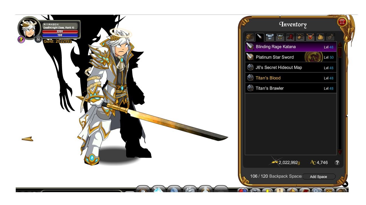 AQW - The Blinding Rage Katana - YouTube