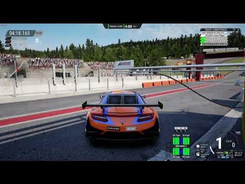 Uma volta completa no asseto corsa competizione na pista de spa ...
