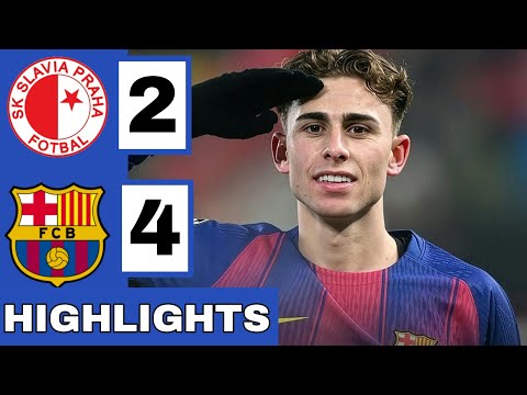 🔴Slavia Prag gegen Barcelona (2:4) – Zusammenfassung | UEFA Champions League