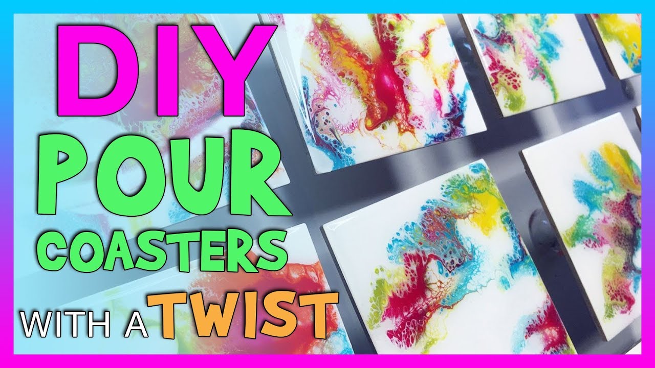 DIY Fluid Acrylic Pour Coasters - YouTube