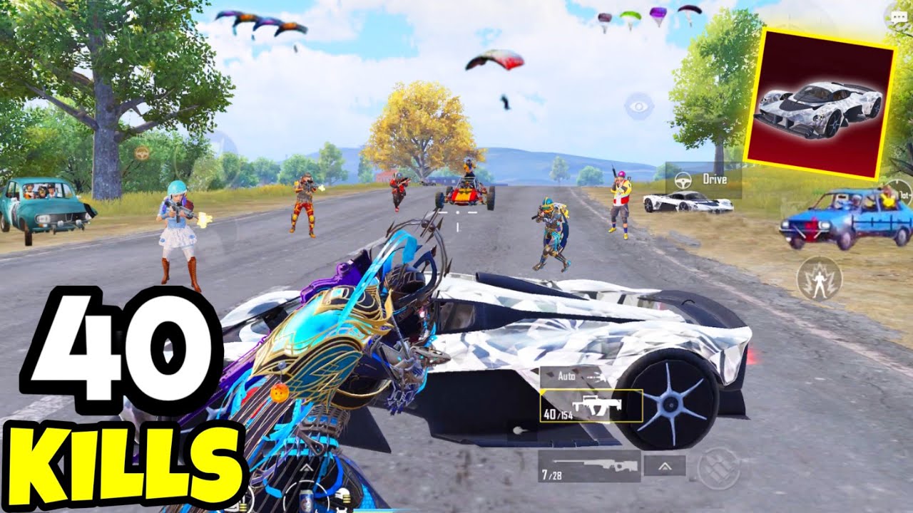 First Time Using My Aston Martin Car Skin in BGMI • (40 KILLS) • BGMI ...