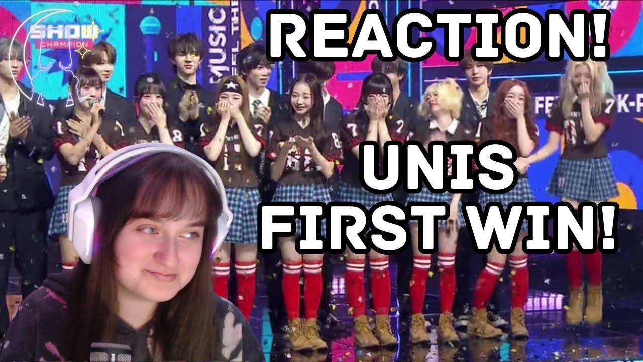 KPOP REACTION - UNIS FIRST WIN! Performance + Encore! - YouTube