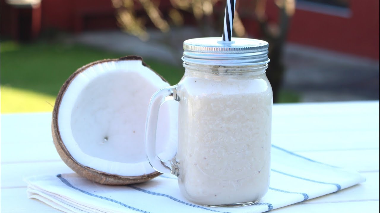 Batido de coco natural y plátano. MUY BUENO Y SALUDABLE - YouTube