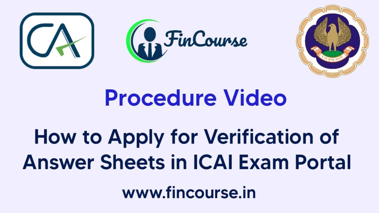 Procedure - How to Apply for Reverification of CA Exam papers in ICAI ...