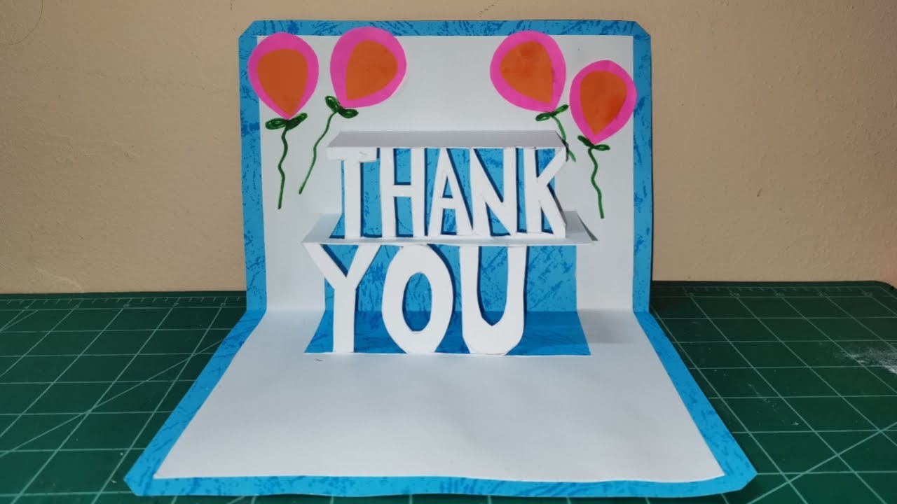 Pop-up word card/Paper craft/Thank you/handmake paper craft easy/paper ...