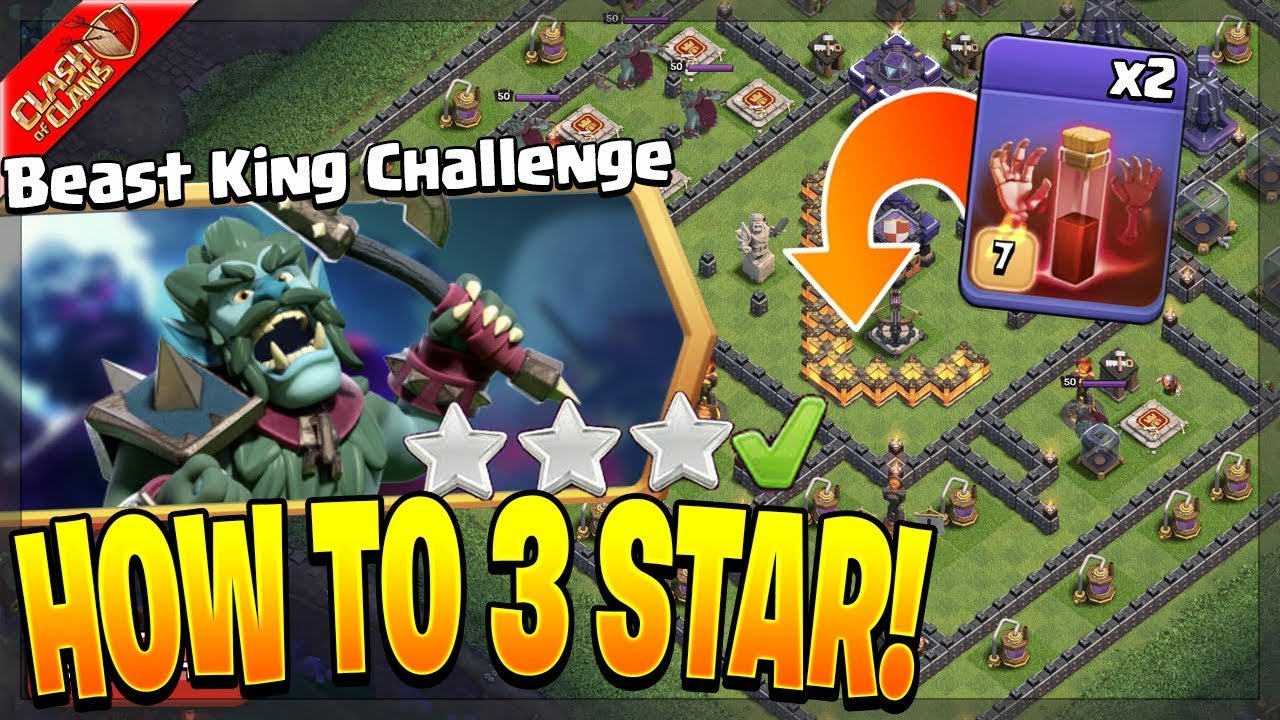 Easily 3 star Beast King Challenge | Clash Of Clans - YouTube