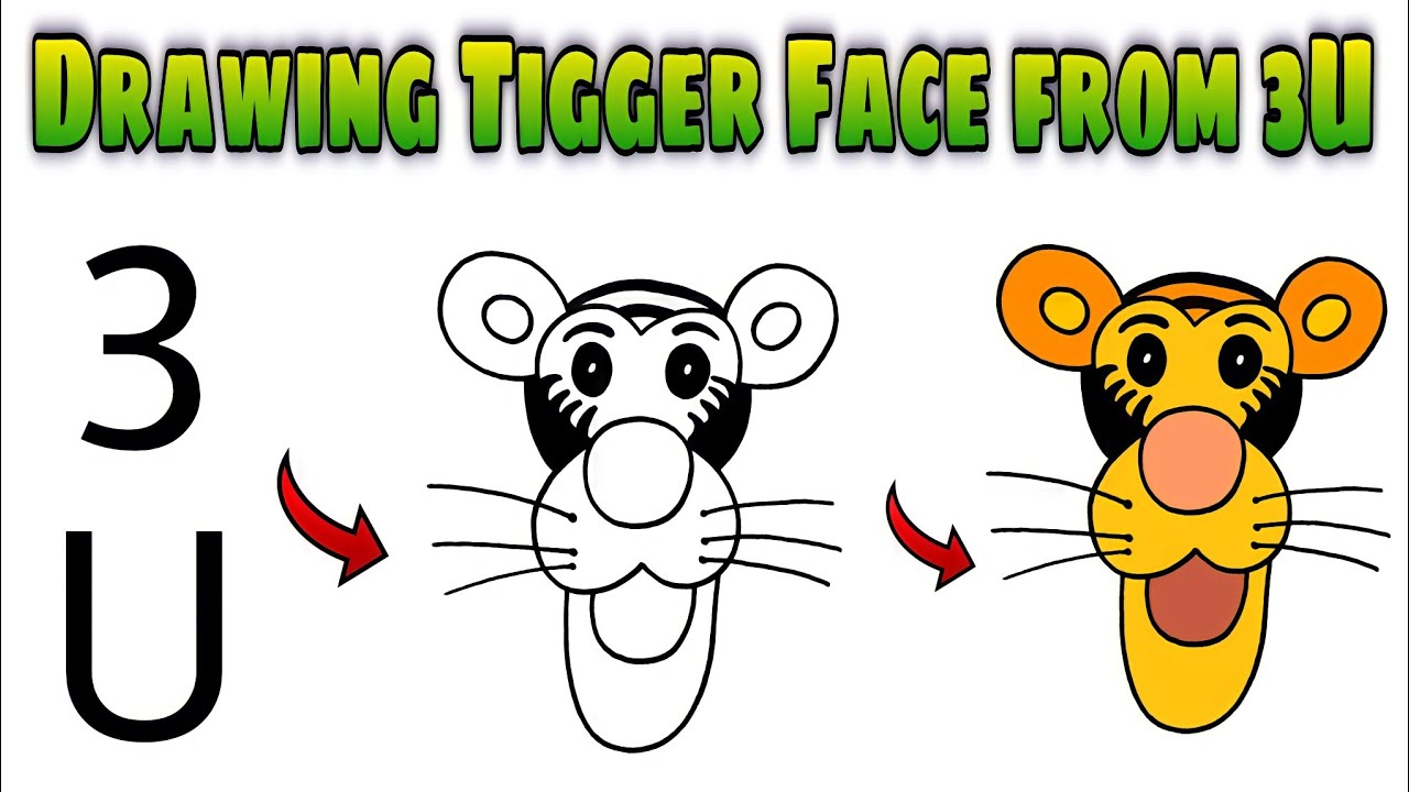 How to draw Tigger very easy. / How to make Tigger very easy. / How to ...