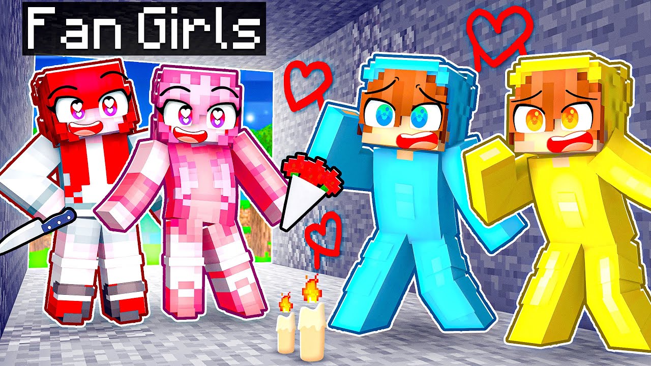 MY CRAZY FAN GIRLS Kidnapped Us... (Minecraft) - YouTube