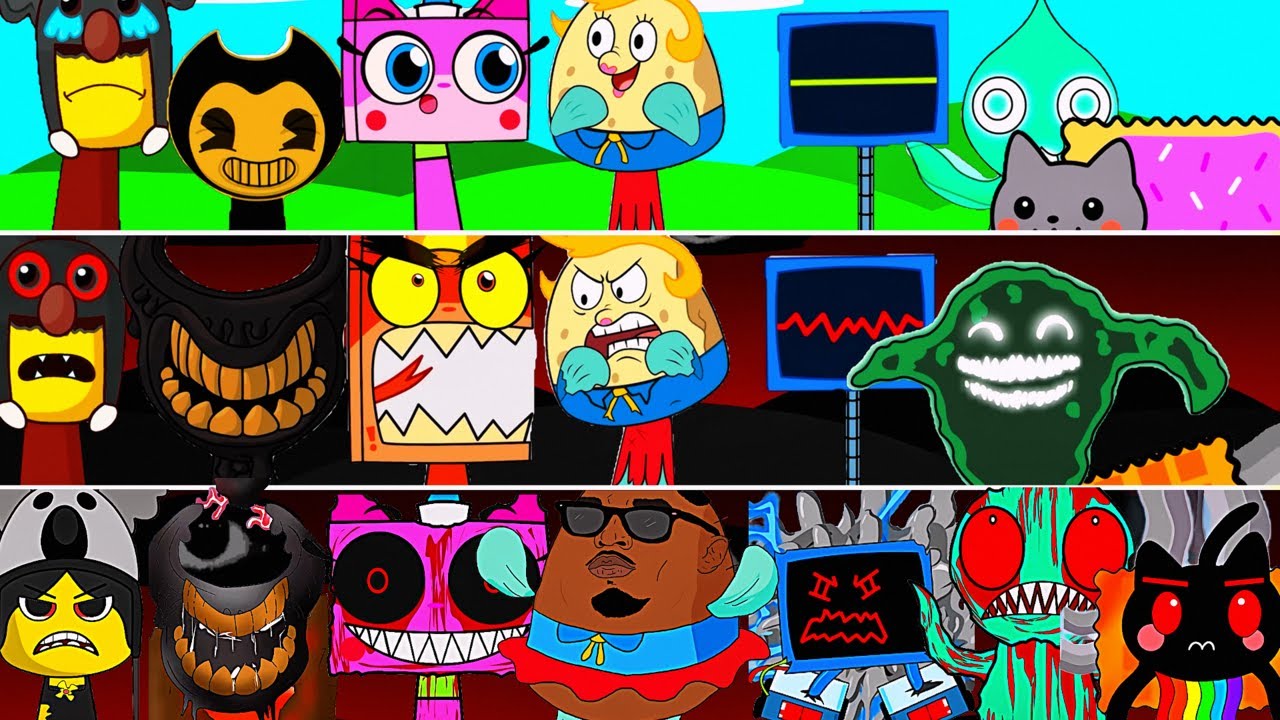 Incredibox Sprunki OC Phase 1 to Phase 3 Mrs. Puff, Maxwell Cat, KOALA ...