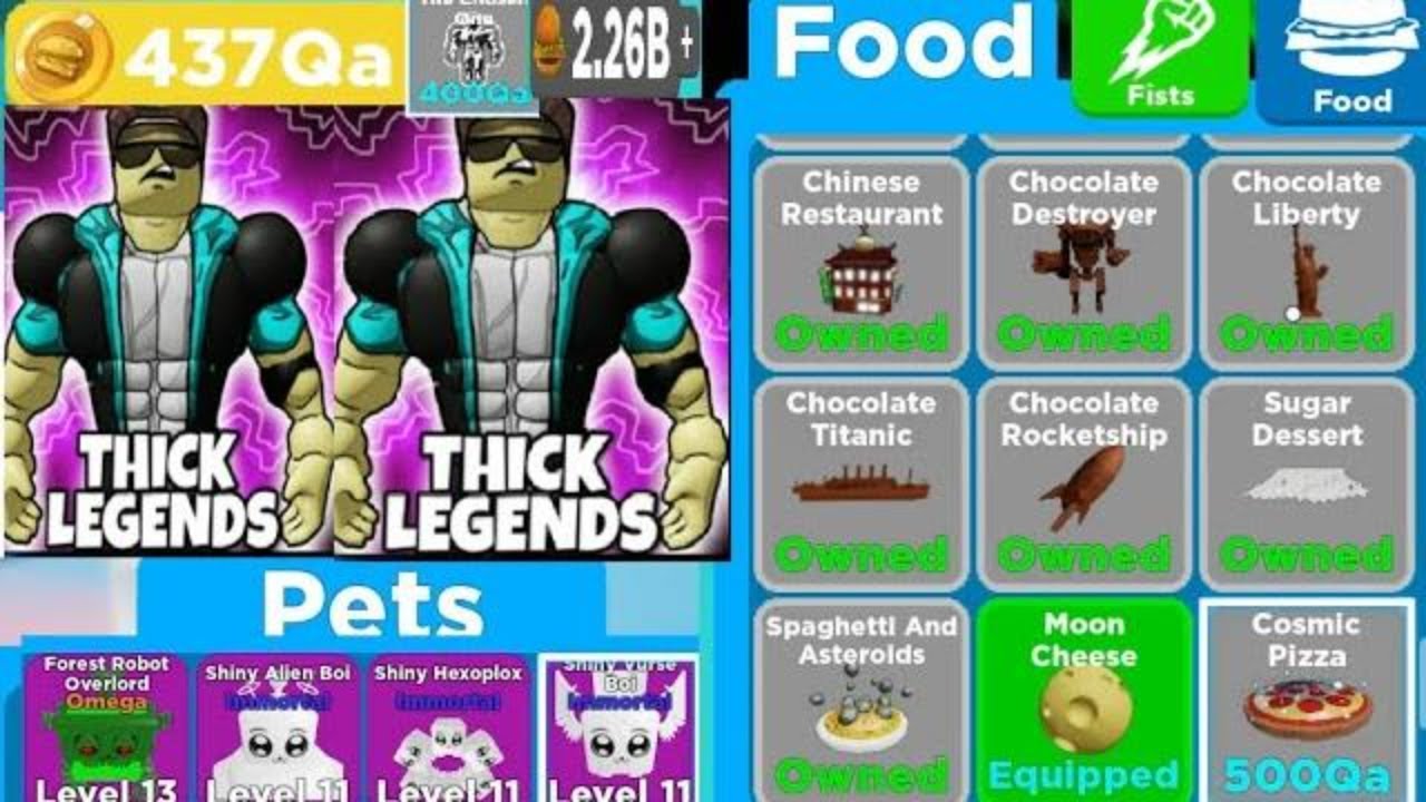 Roblox - Thick Legends - Everything unlocked & 3k Omega Pet Help. - YouTube