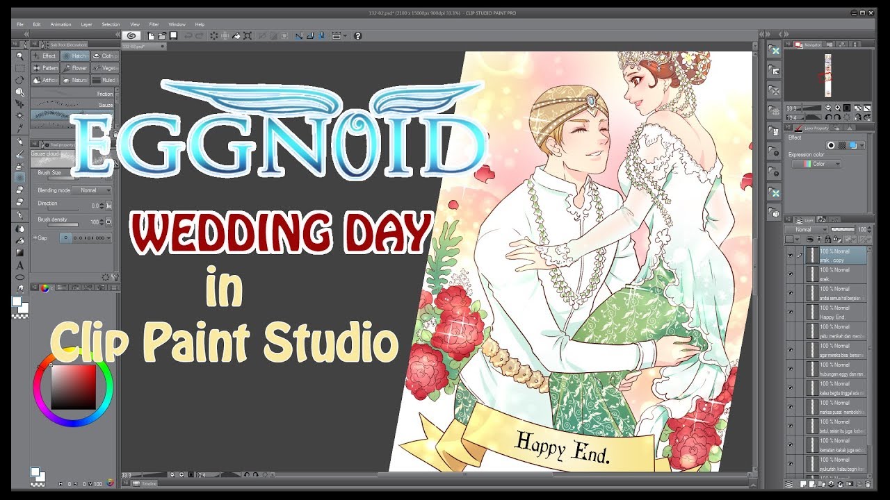 Eggnoid Webtoon process : Weding day - YouTube
