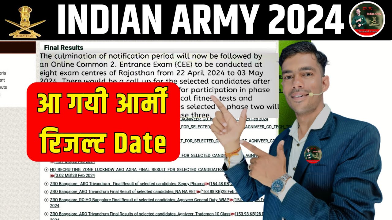 Indian Army 2024 | Army रिजल्ट Date आ गयी | Army Agniveer Physical Date ...