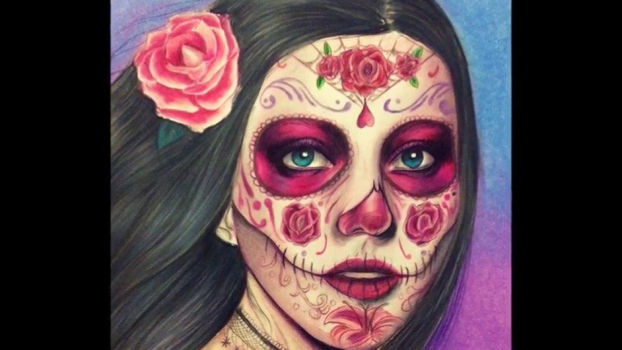 Drawing Catrina / Sugar Skull - YouTube