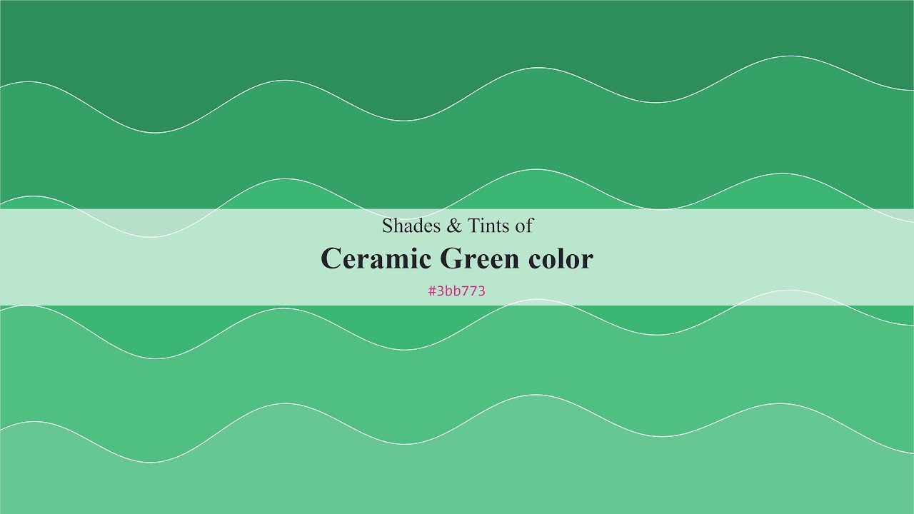 Shades & Tints of Ceramic Green color #3bb773 A Cool Green color ...