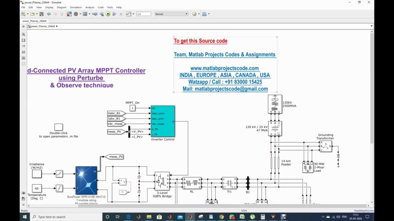 Grid-Connected PV Array MPPT Controller using Perturbe & Observe technique - YouTube