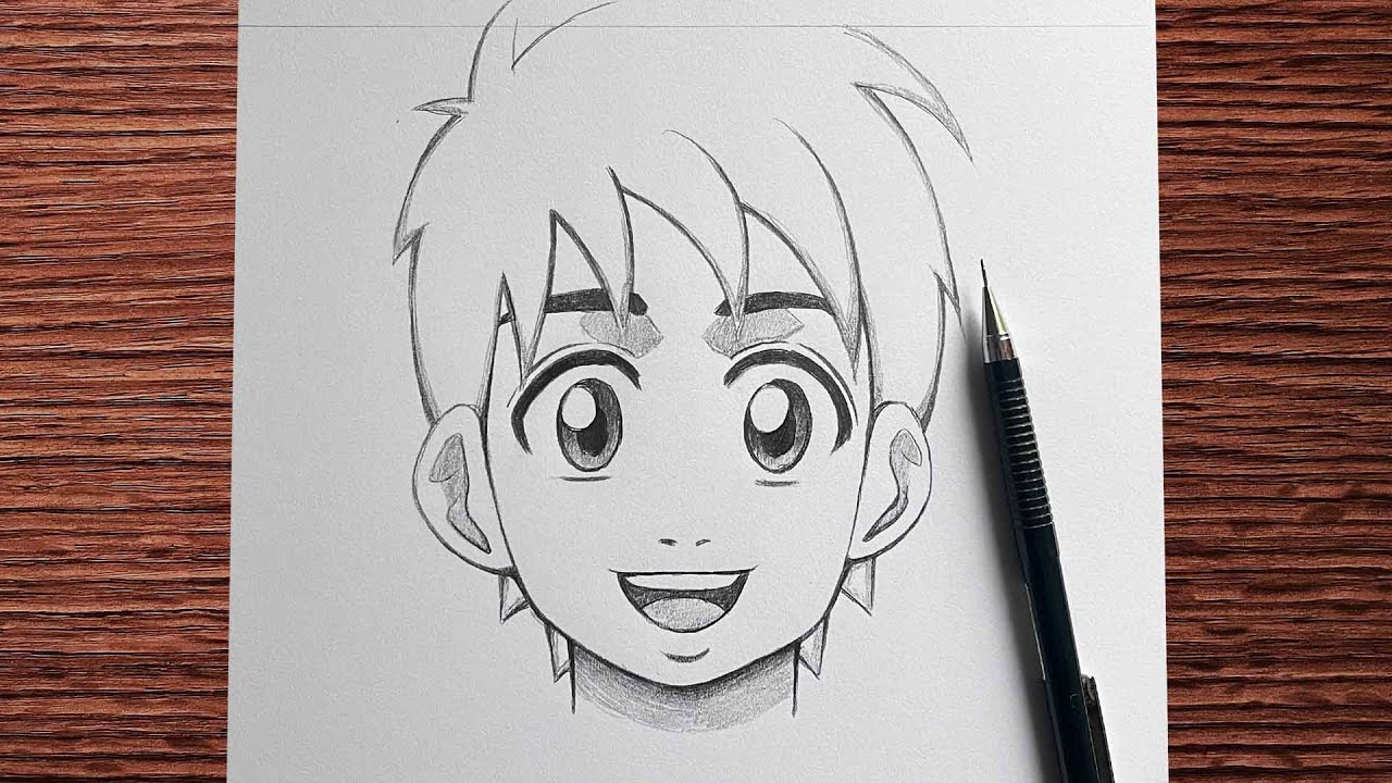 How to draw cute anime boy | Easy anime sketch for beginners - YouTube