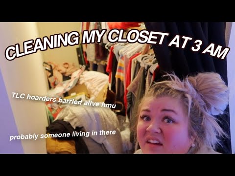 CLEANING MY HOARDER CLOSET AT 3 AM *disgusting*