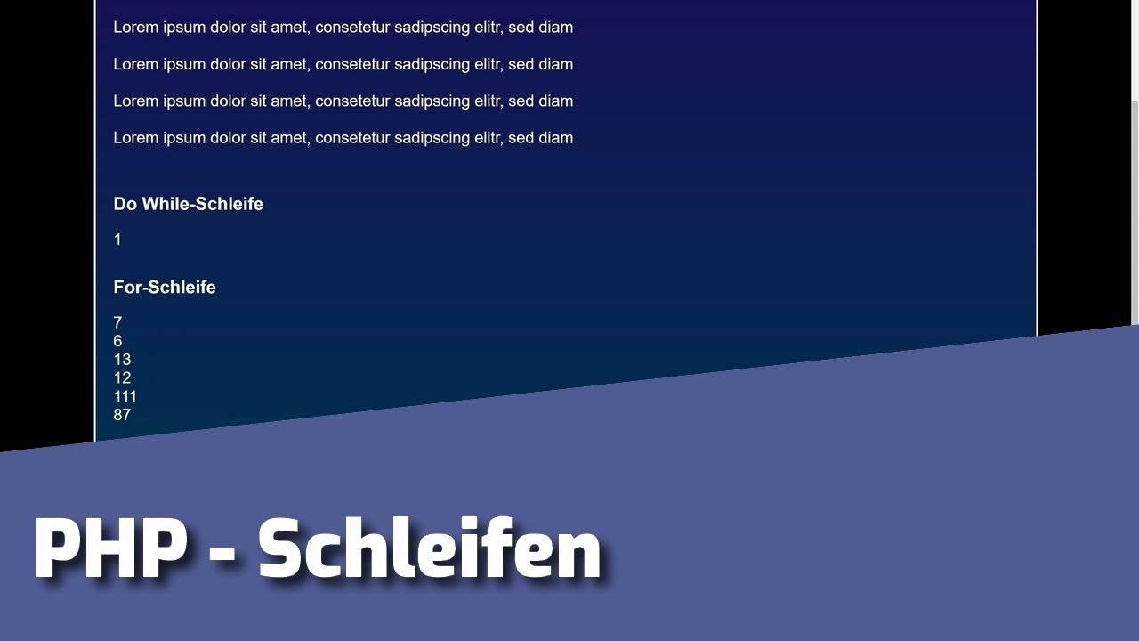 Kurs zur Webentwicklung #026 - PHP: Schleifen - YouTube