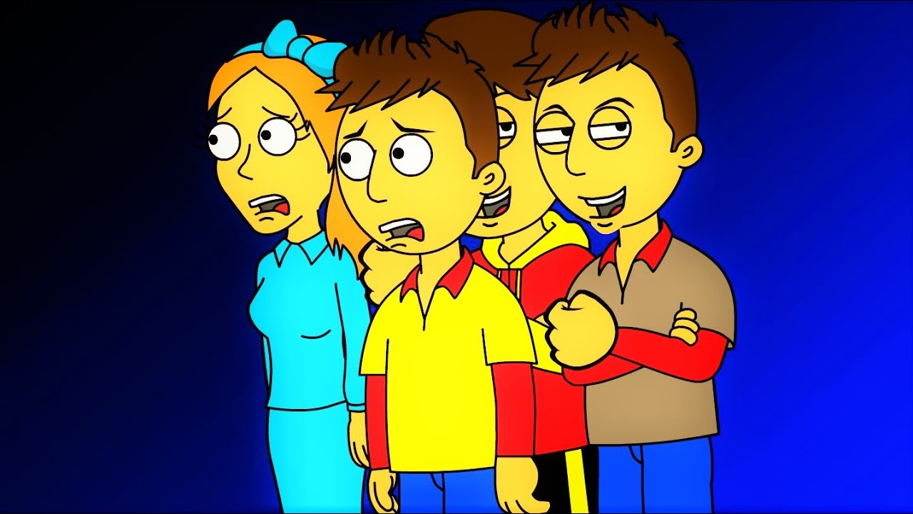 Coris and Classic Caillou Pushes Caillou and Rosie Downstairs/Grounded ...