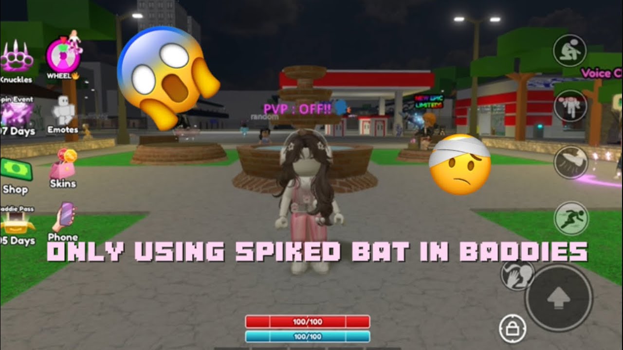 Only using spiked bat in Roblox baddies!!! - YouTube