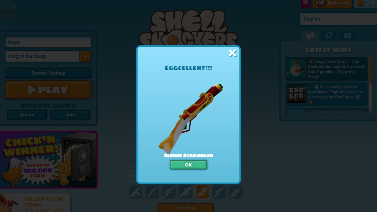 New Sleigh Shotgun! | Shell Shockers - YouTube