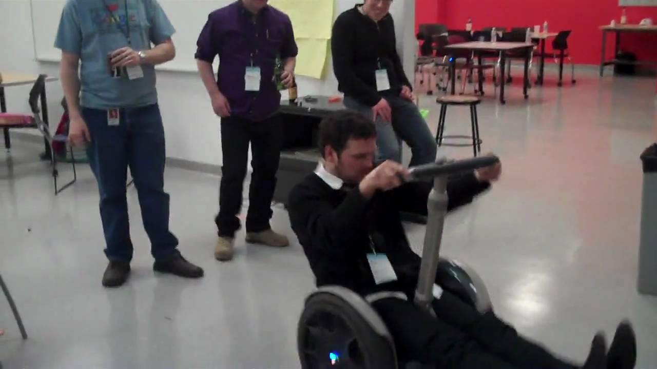 @BS riding a Segway sitting down late night at ORD Camp 2010 - YouTube