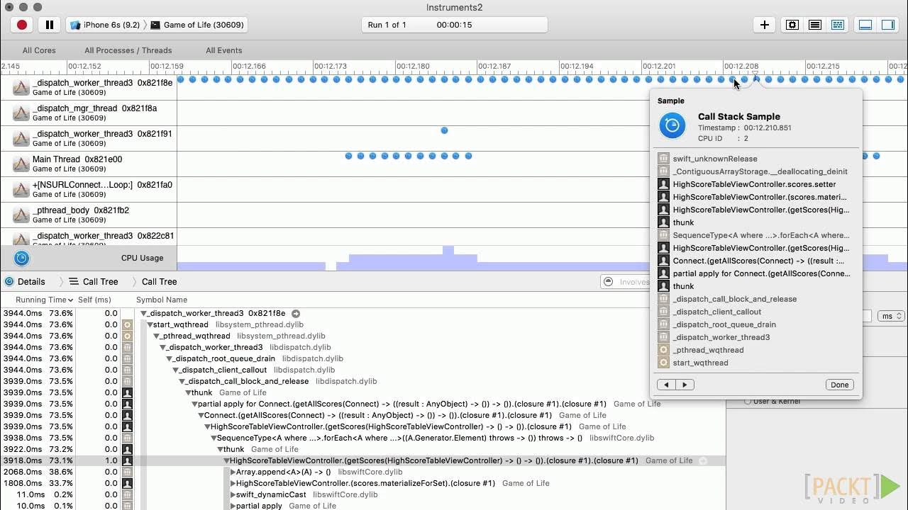 Mastering Swift 2 Pgming: Identifying Performance Bottlenecks XCTst and Time Profiler | packtpub ...