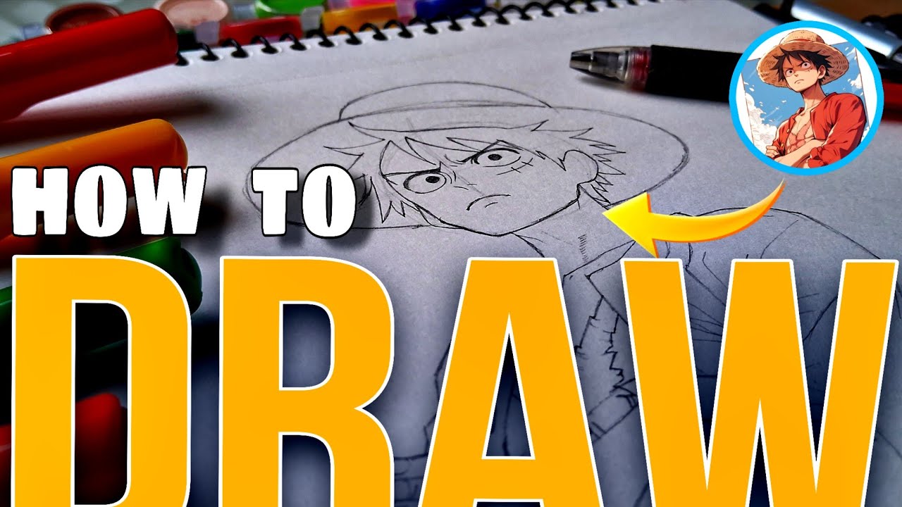 [Part-1] Anime Drawing Outline Tutorial Easy ️ | How to draw Monkey d ...