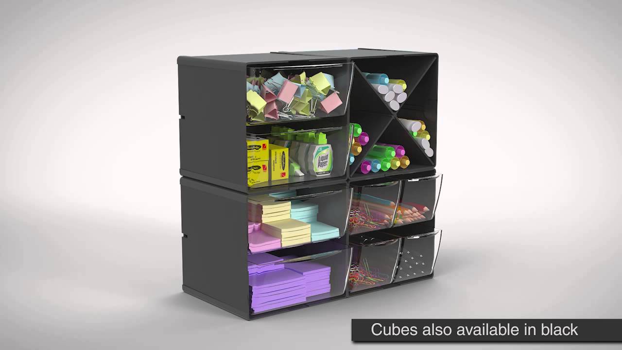 Deflecto Stackable Cubes - YouTube