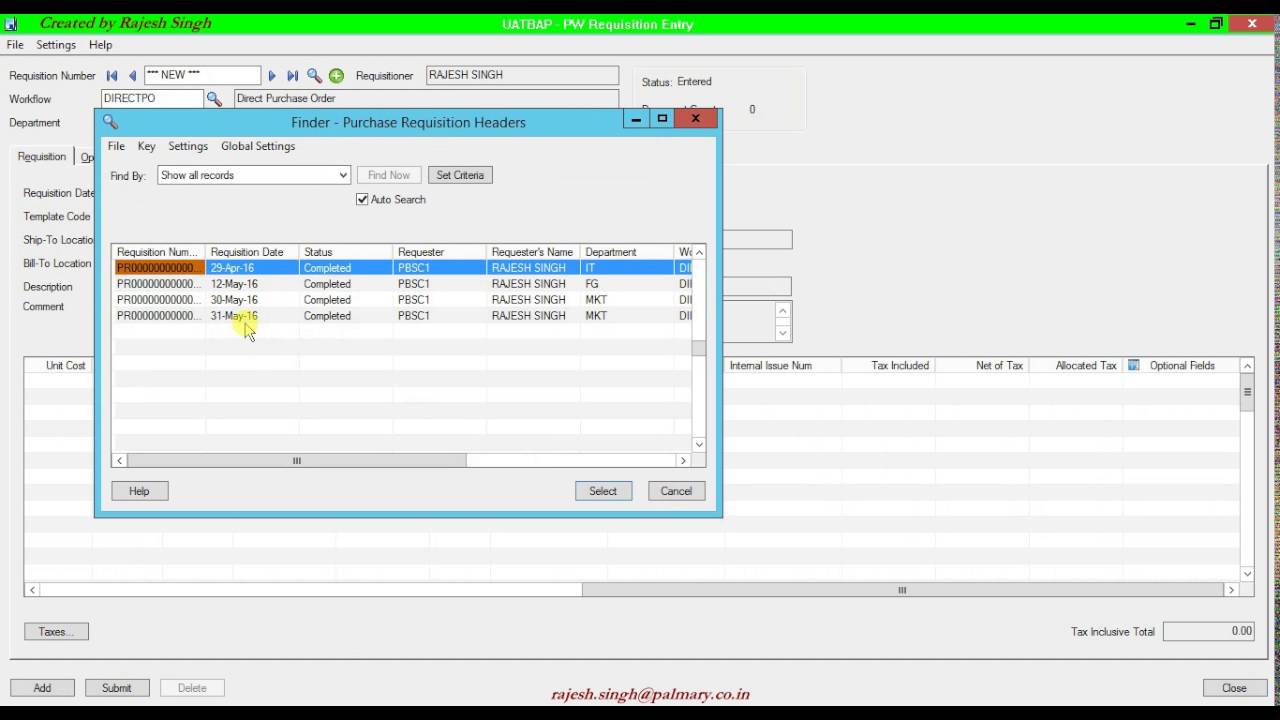 SAGE ERP TUTORIAL - PJC - PR PO GRN Invoice Part 2 - YouTube