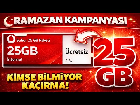 VODAFONE BEDAVA İNTERNET 2026 - RAMAZAN'A ÖZEL 25GB İNTERNET - (HEDİYE İNTERNET) Yeni Kampanya