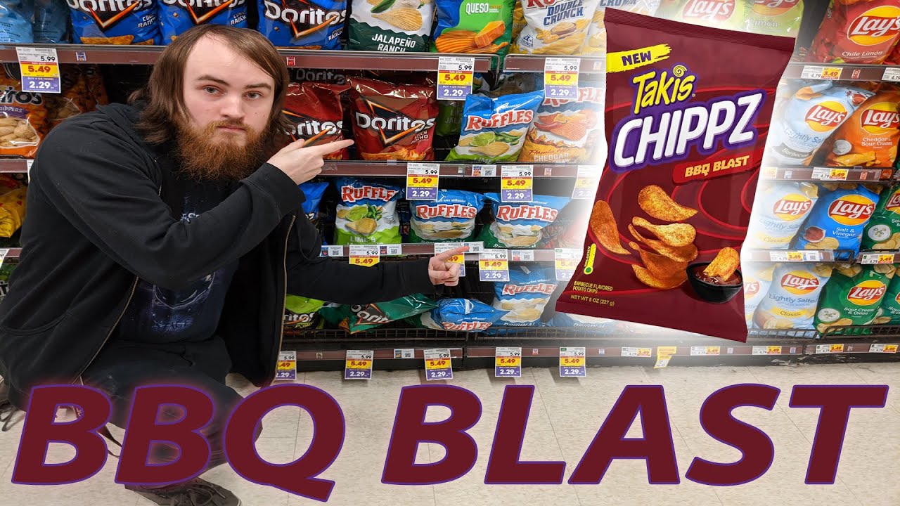 TAKIS NEW CHIPPZ BBQ BLAST FLAVORED CHIPS REVIEW - YouTube