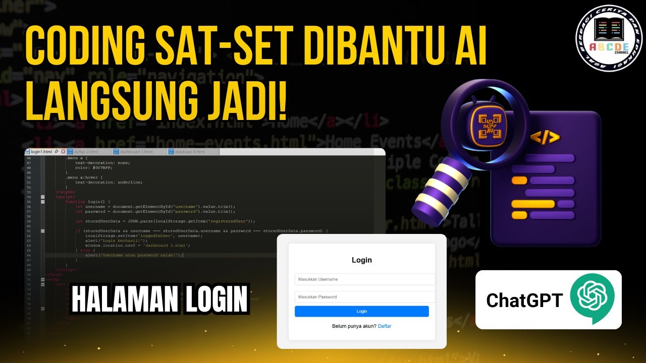 Cara Buat Halaman Login Html Coding Pakai Ai Chat GPT - YouTube