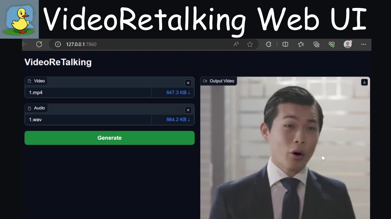 VideoRetalking Web UI - YouTube