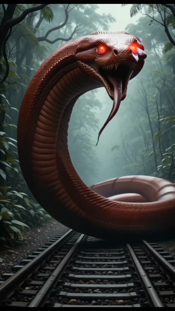 deadly encounter — the iron beast meets the crimson serpent in a jungle ...