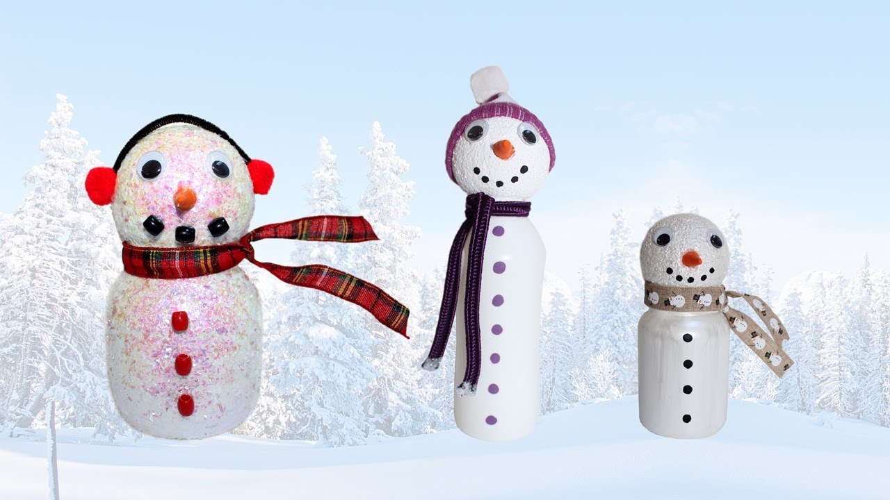 Snowman crafts with recycled materials - YouTube