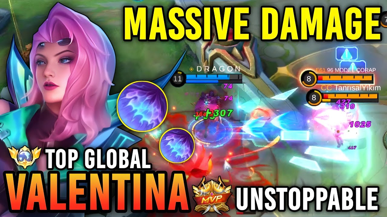 TOP GLOBAL VALENTINA BEST BUILD 2023!! TOP GLOBAL VALENTINA GAMEPLAY ...