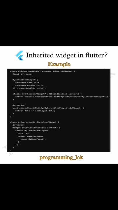 Q31 Inherited Widget In Flutter Flutter Dart Coding App Programming Codinglife