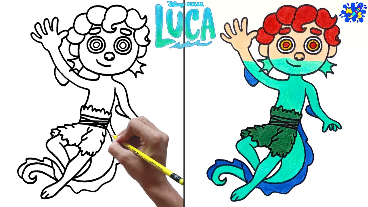 How to Draw Luca Step by Step || Disney Pixar - YouTube