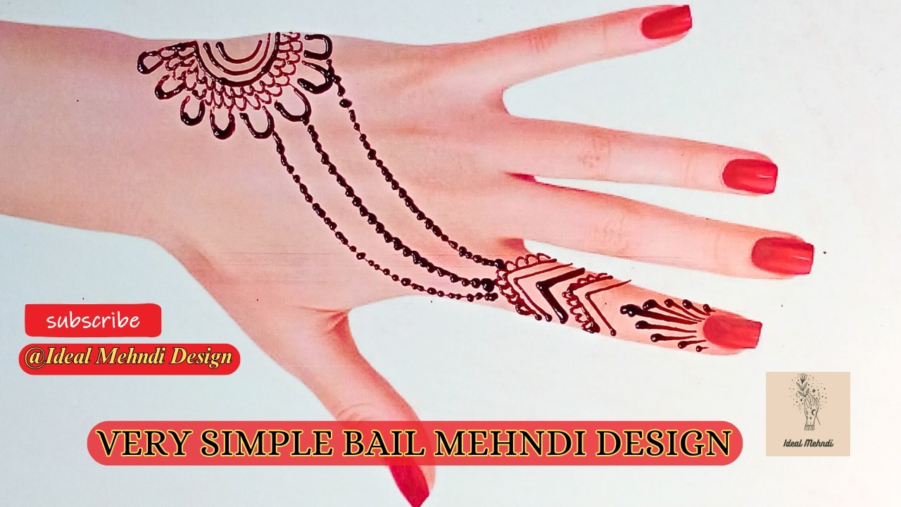 Very simple bail mehndi design 🤎 | jewelry mehndi design back hand ...