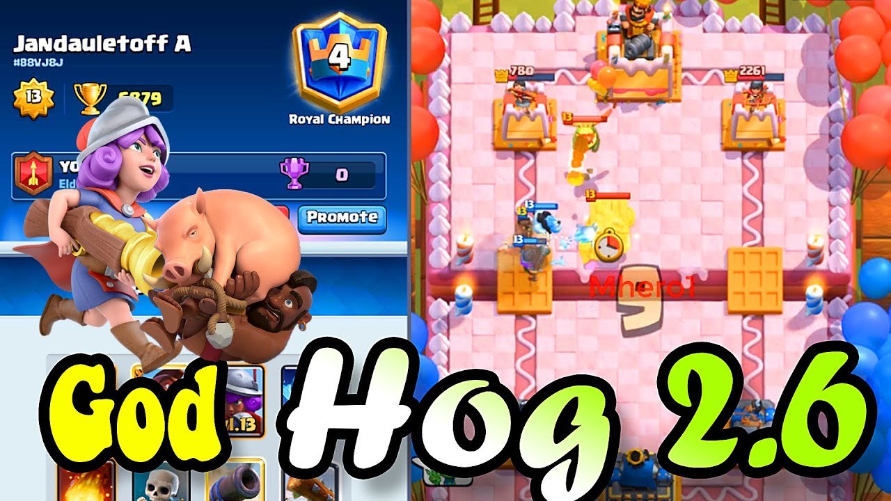 2.6 Hog cycle He is NEW HOG CYCLE GOD! - Clash Royale - YouTube
