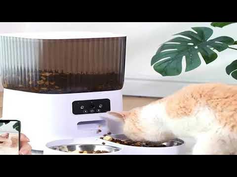 5L Double Bowls Smart Automatic Cat Feeder With Camera Cat Dry Food Video Dispenser Pet Smart ...