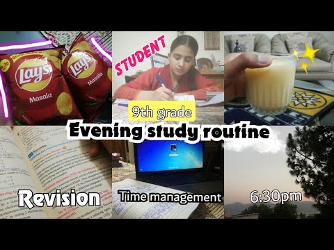 Evening study routine🥰Study routine of 9th grader🌿Daily study routine🐬/Amna-Abid - YouTube