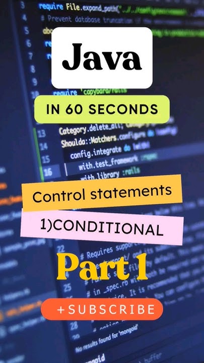 Conditional Statements in Java-part 1 - YouTube