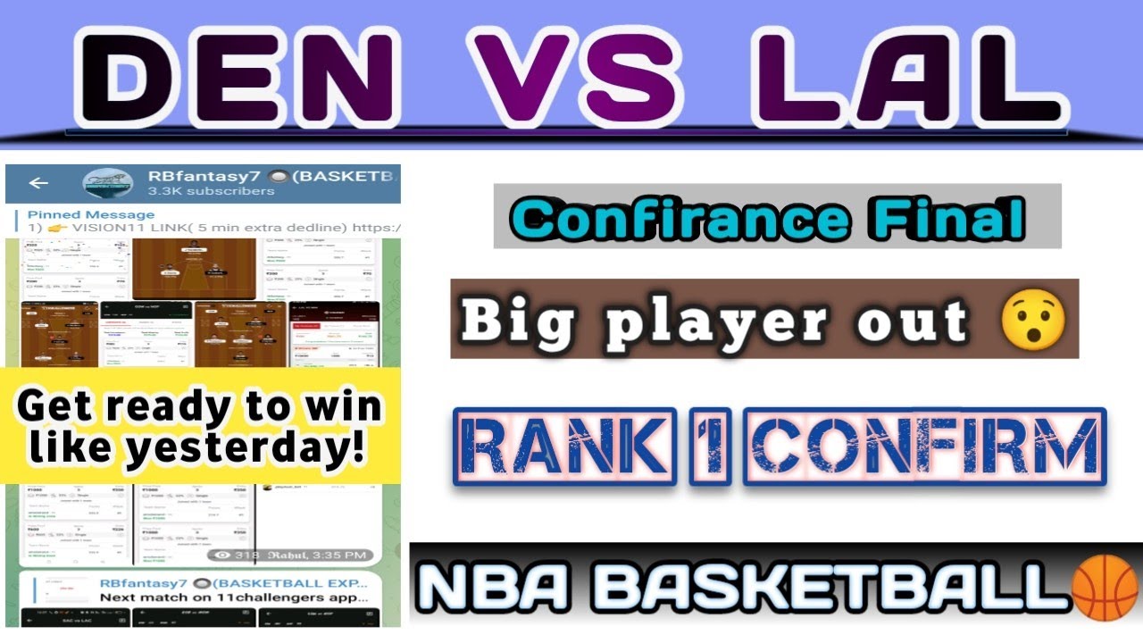 DEN VS LAL | DEN VS LAL NBA BASKETBALL | DEN VS LAL DREAM11 PREDICTION ...