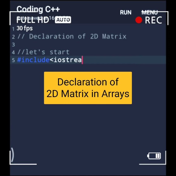 #46 Declaration of 2D matrix in Arrays using C++ | c++ tutorial #shorts - YouTube