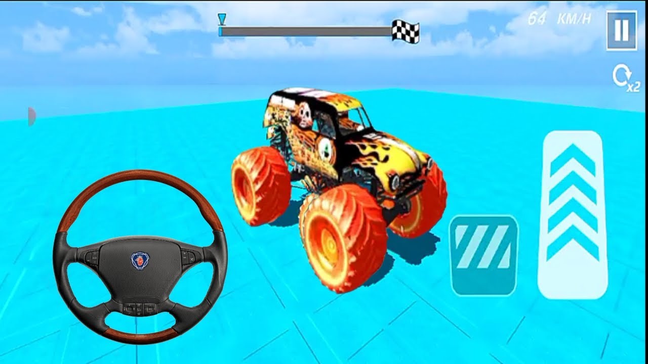 Monster Truck Mega Ramp Extreme Racing - Impossible GT Car Stunts ...
