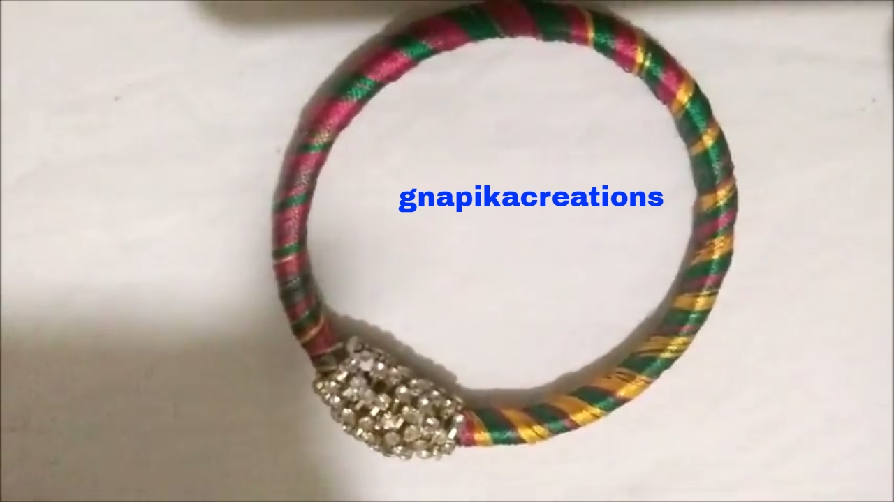 How to make silk thread multi color bracelet model - YouTube