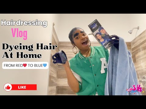*NEW* 👀Kimora’s Bold Hair Transformation! 🔥➡️💙 From Red Hot to Cool Blue ! ✨ #hairgoals